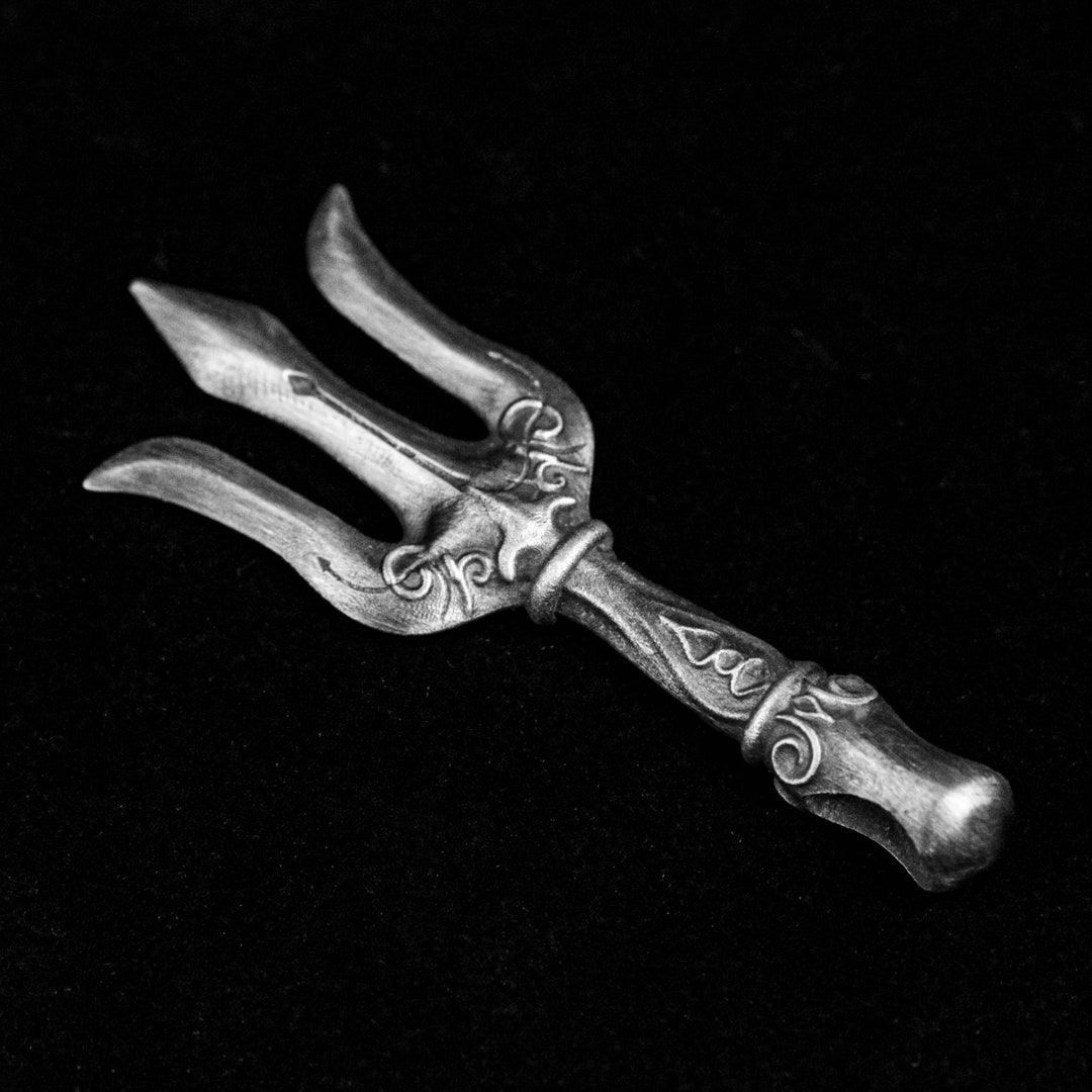 Neptune Trident Sterling Silver Pendant Artisan Pendant - Etsy