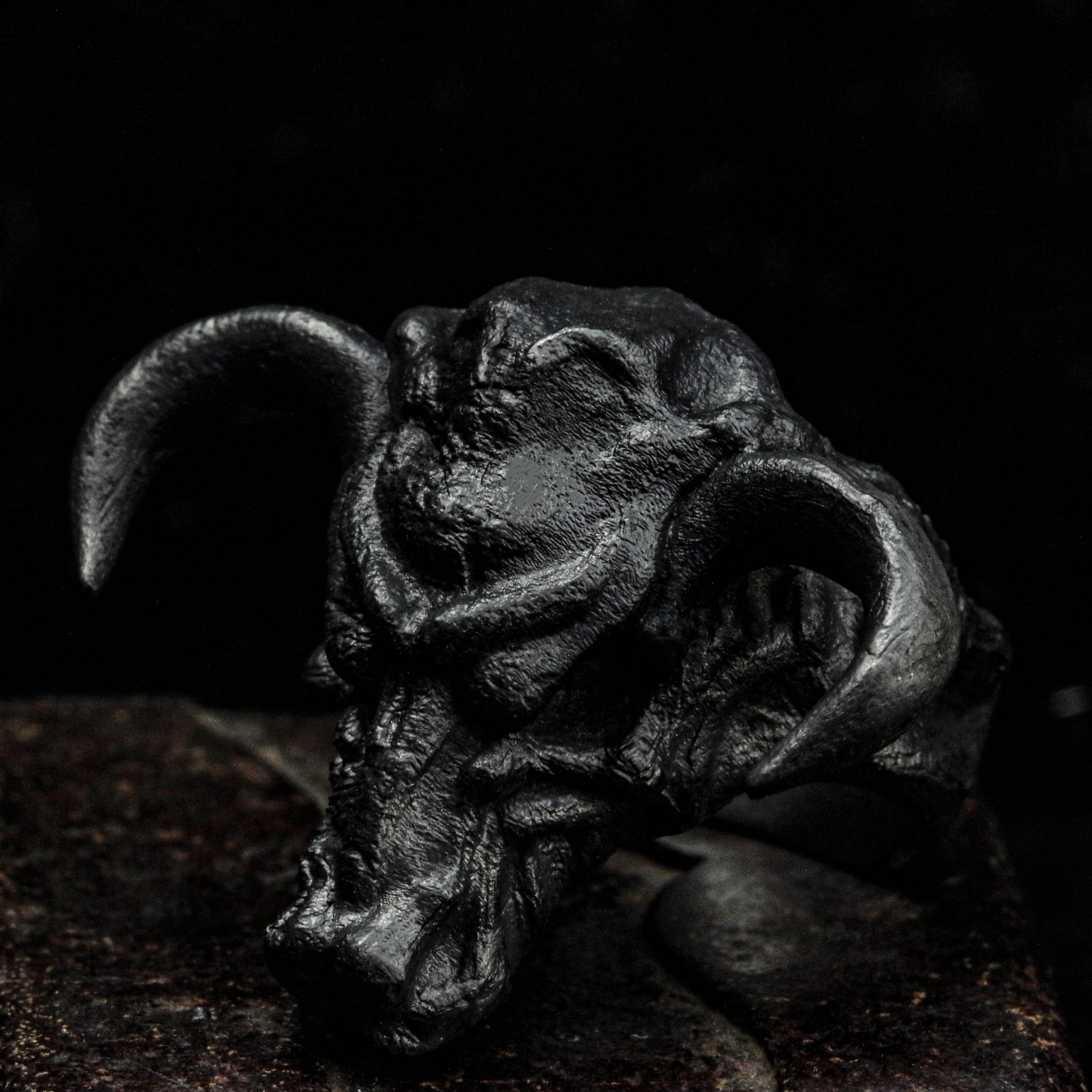 Silver Bull Ring Mens Bull Ring 3D Bull Head Ring Oxidized - Etsy UK