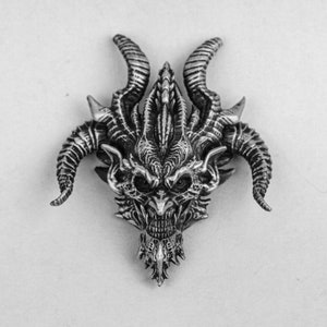 Elf Silver Necklace Hell Satan Brass Pendant Western Demon Men's and ...