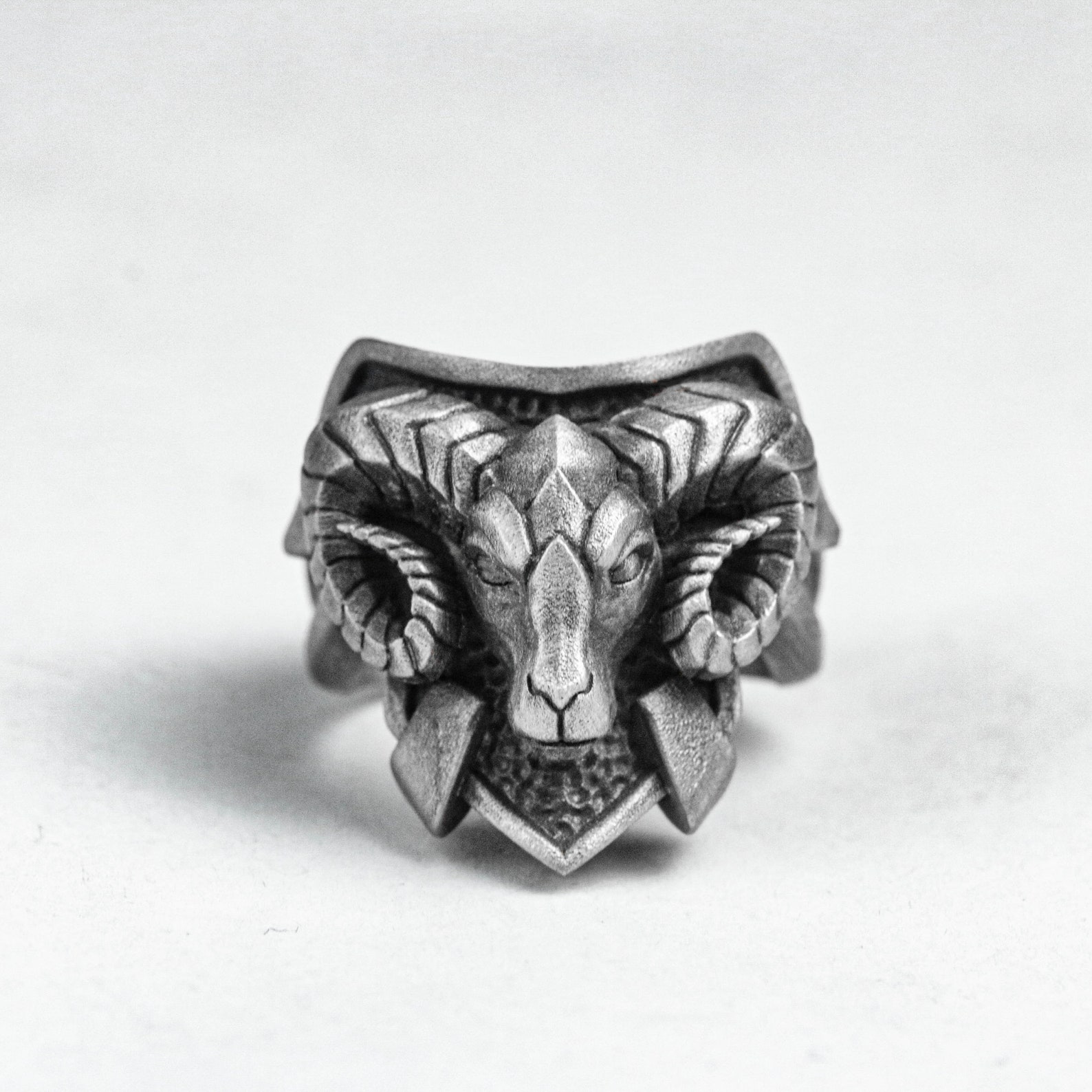 Handmade Gothic Ram Head Ring, 925 Silver & Brass - Etsy