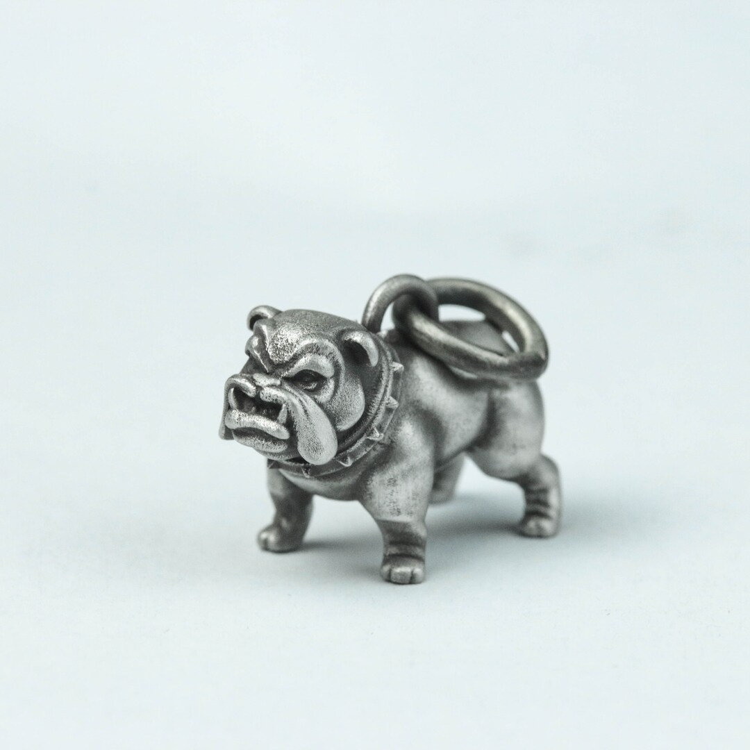 Bulldog Necklace Dog Silver Three-dimensional Bulldog Pendant Tiger Dog ...