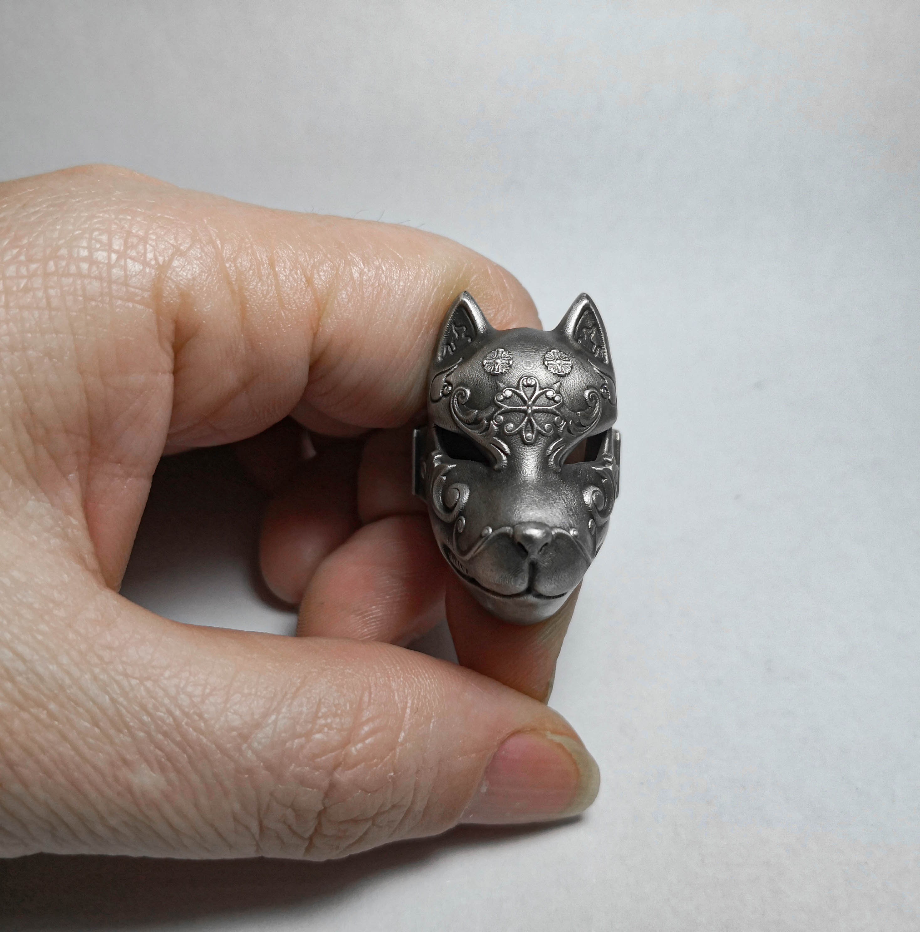 Japanese Mythology Fox Mask Pattern Ring Looking for Strange Fox Fairy ...
