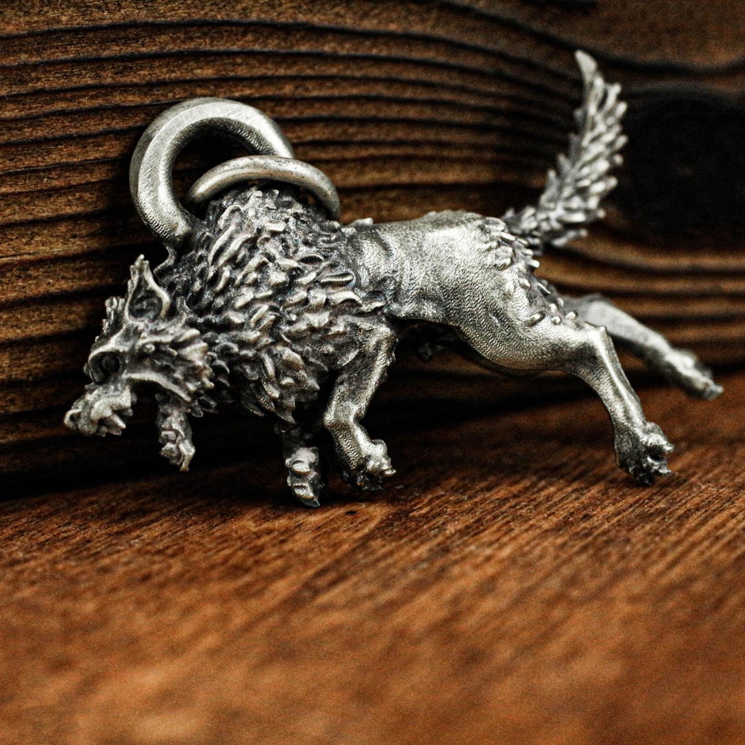 Predator Wolf Pendant, Wolf Necklace, Nordic Wolf Pendant, Vintage Wolf ...