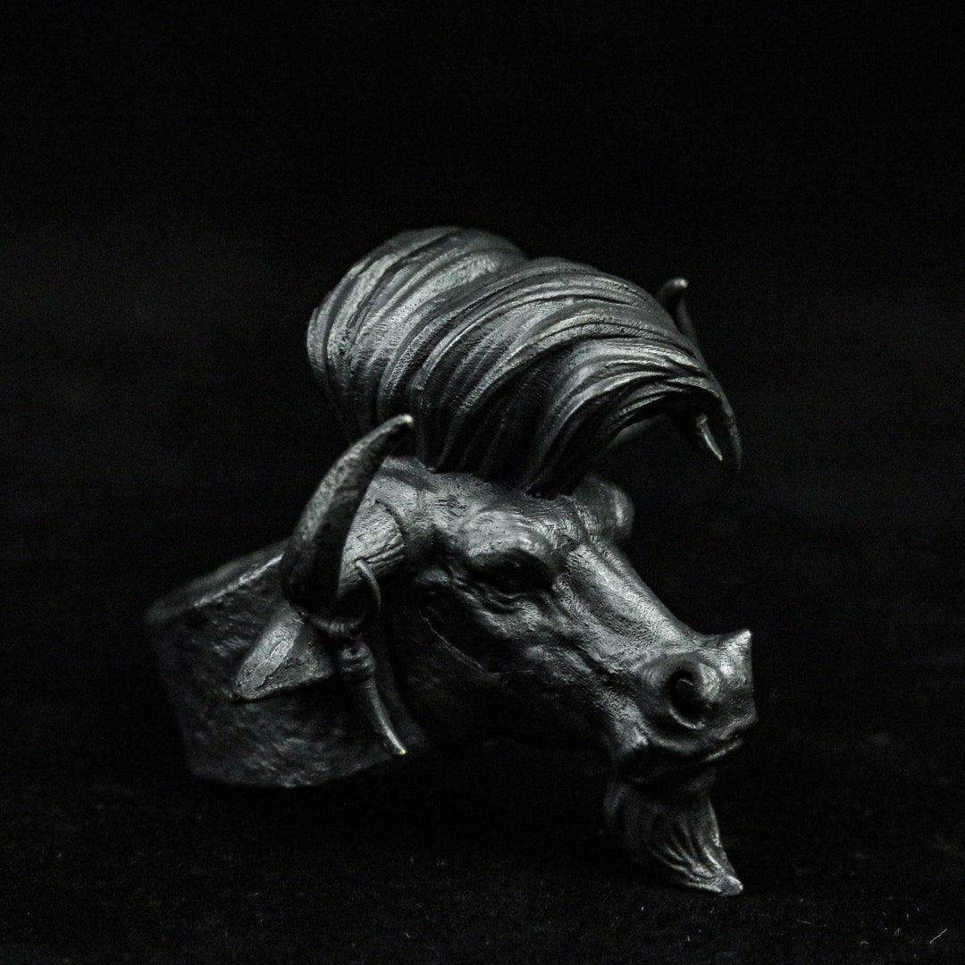 925 Sterling Silver Bull Head Ring – Minotaur Chief, Gothic Zodiac Gift ...