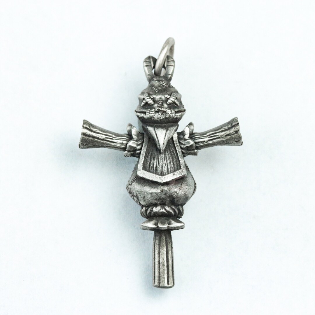 Handcrafted Silver Scarecrow Cross Pendant Necklace | Rustic Folk ...