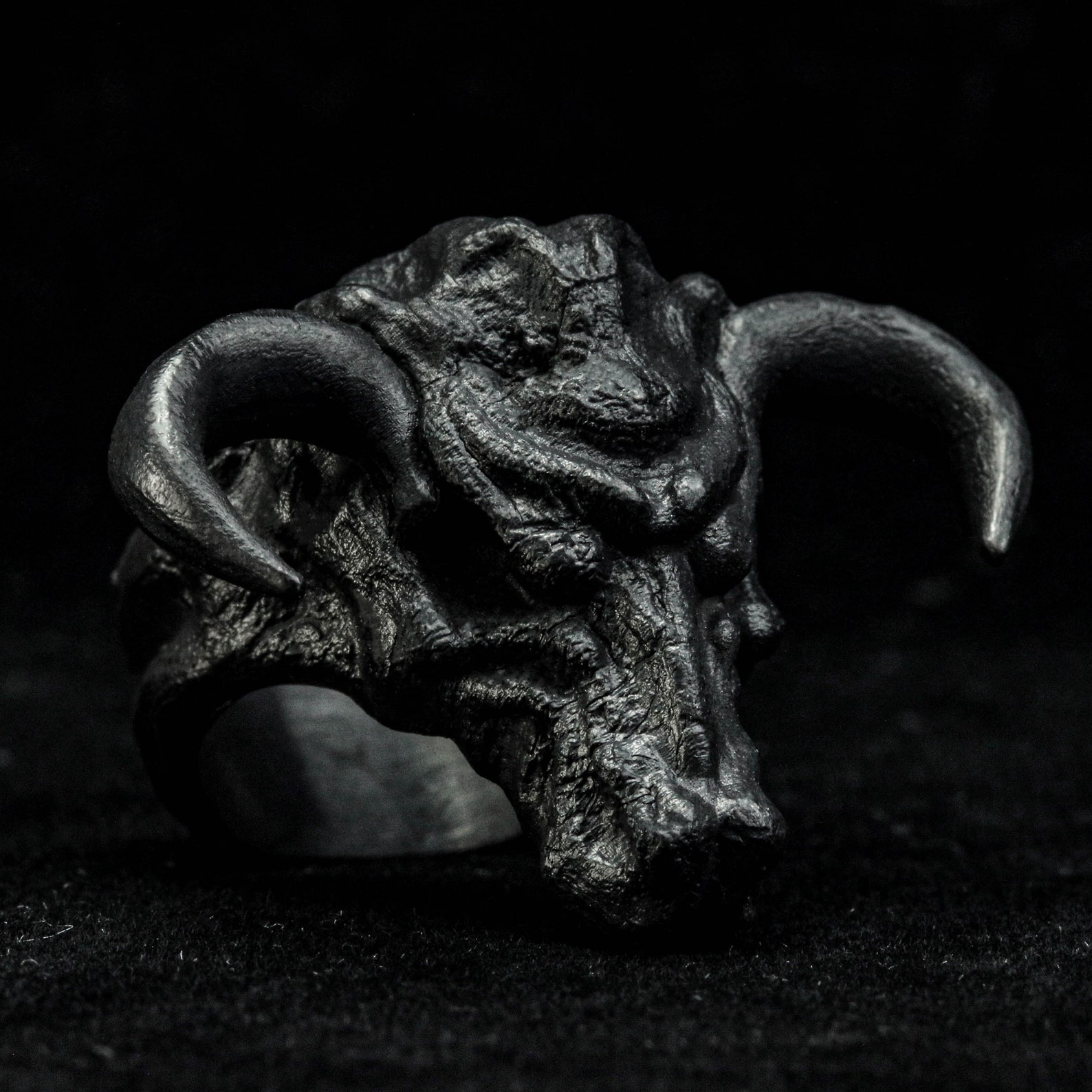 Silver Bull Ring Mens Bull Ring 3D Bull Head Ring Oxidized - Etsy UK