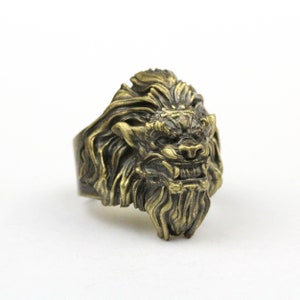 Lion Brass Ring - A Leo Gift, Animal Amulet, Mane Lion King Ring - Etsy