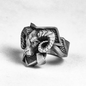 Billy Goat Gothic Sheep Head Ring Handmade Jewelry Ancient Greek ...