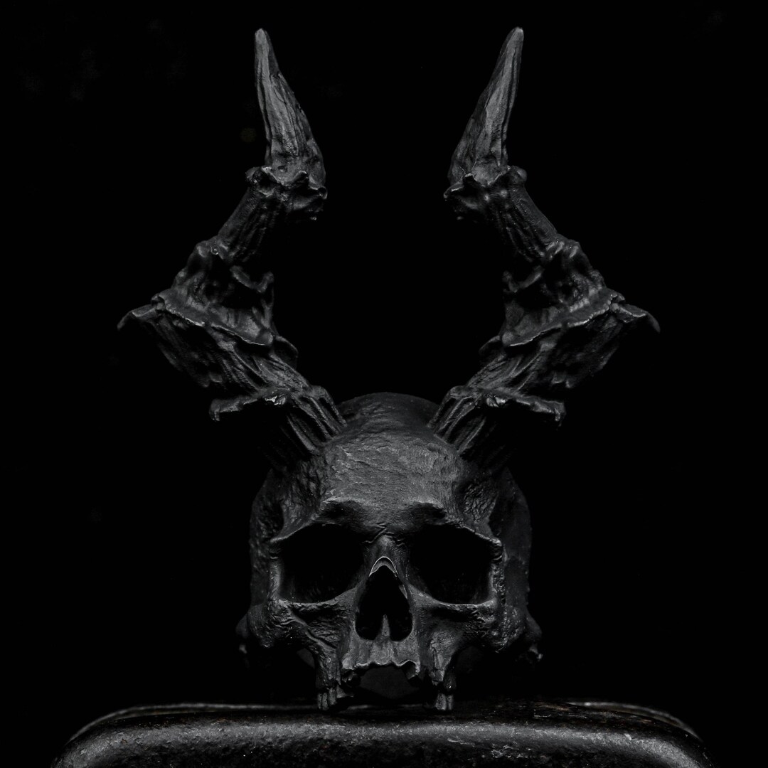 Demonic Details Satan Devil Punk Ring Black Skull Horns Bicycle Jewelry ...