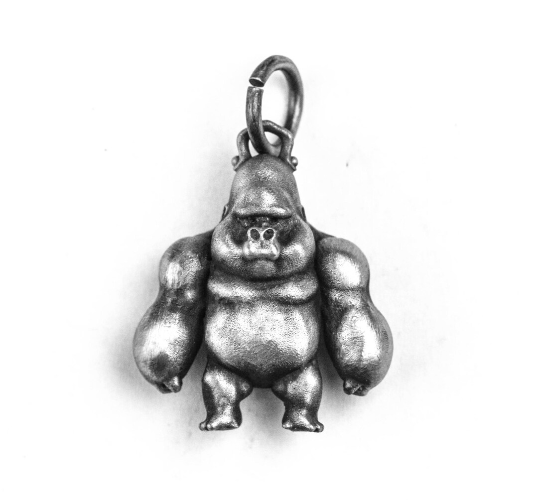 Handmade Gorilla Pendant Necklace: 925 Silver / Brass, Hip Hop Animal ...