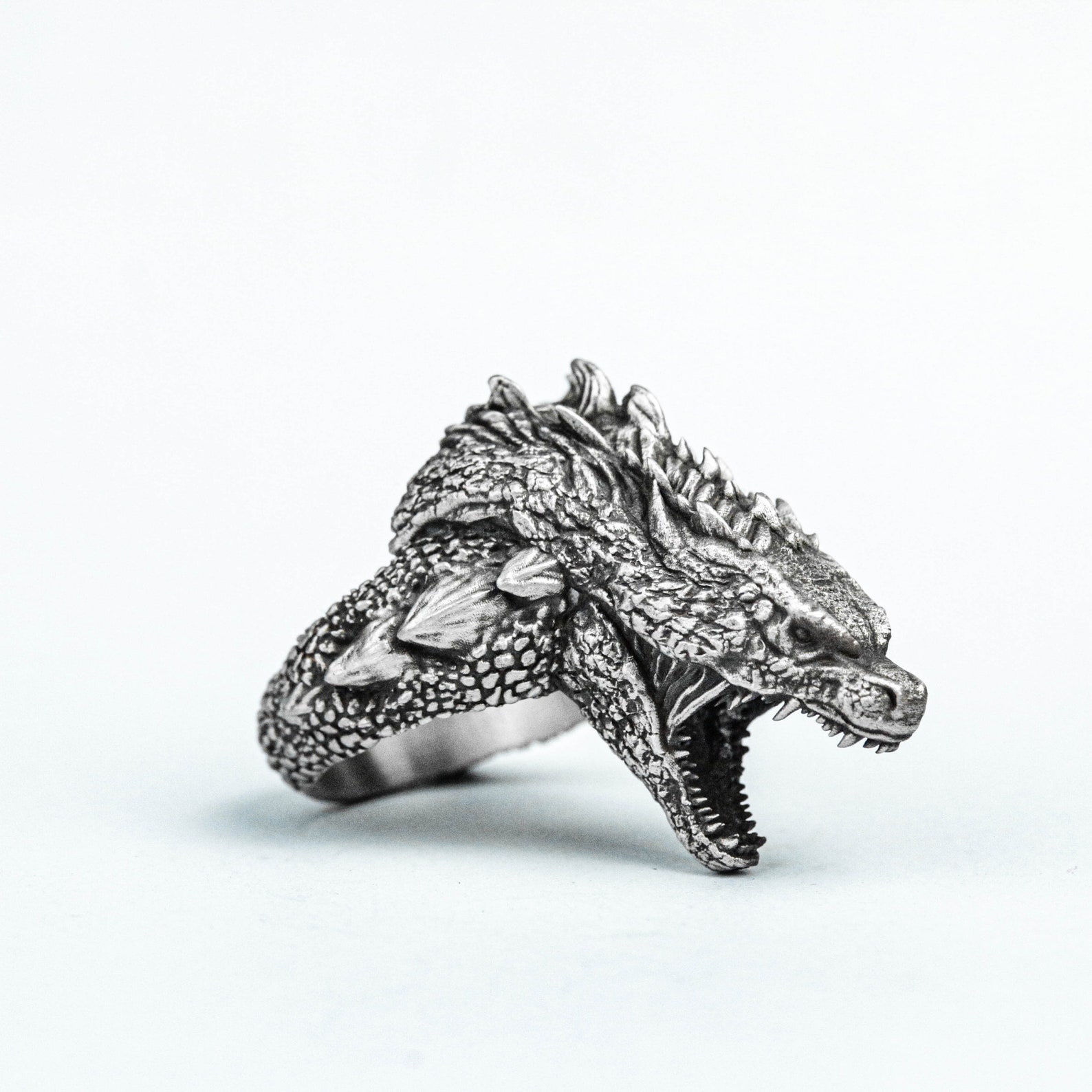 Godzilla Ring Men's Ring Textured 925 Sterling Silver - Etsy