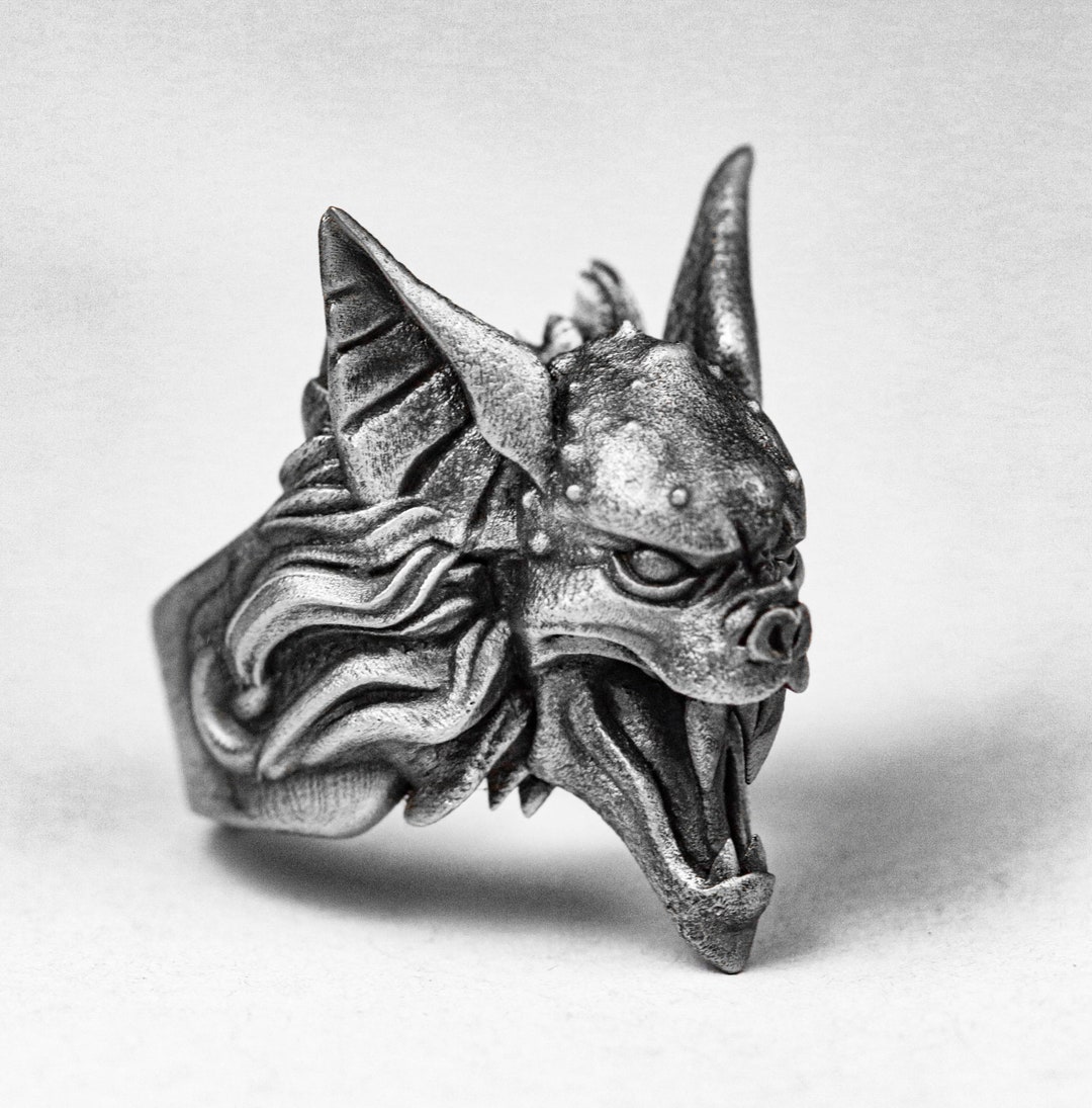 Bat Ghost Guardian Ring Gargoyle Head Acrylic Animal Vampire Monster ...