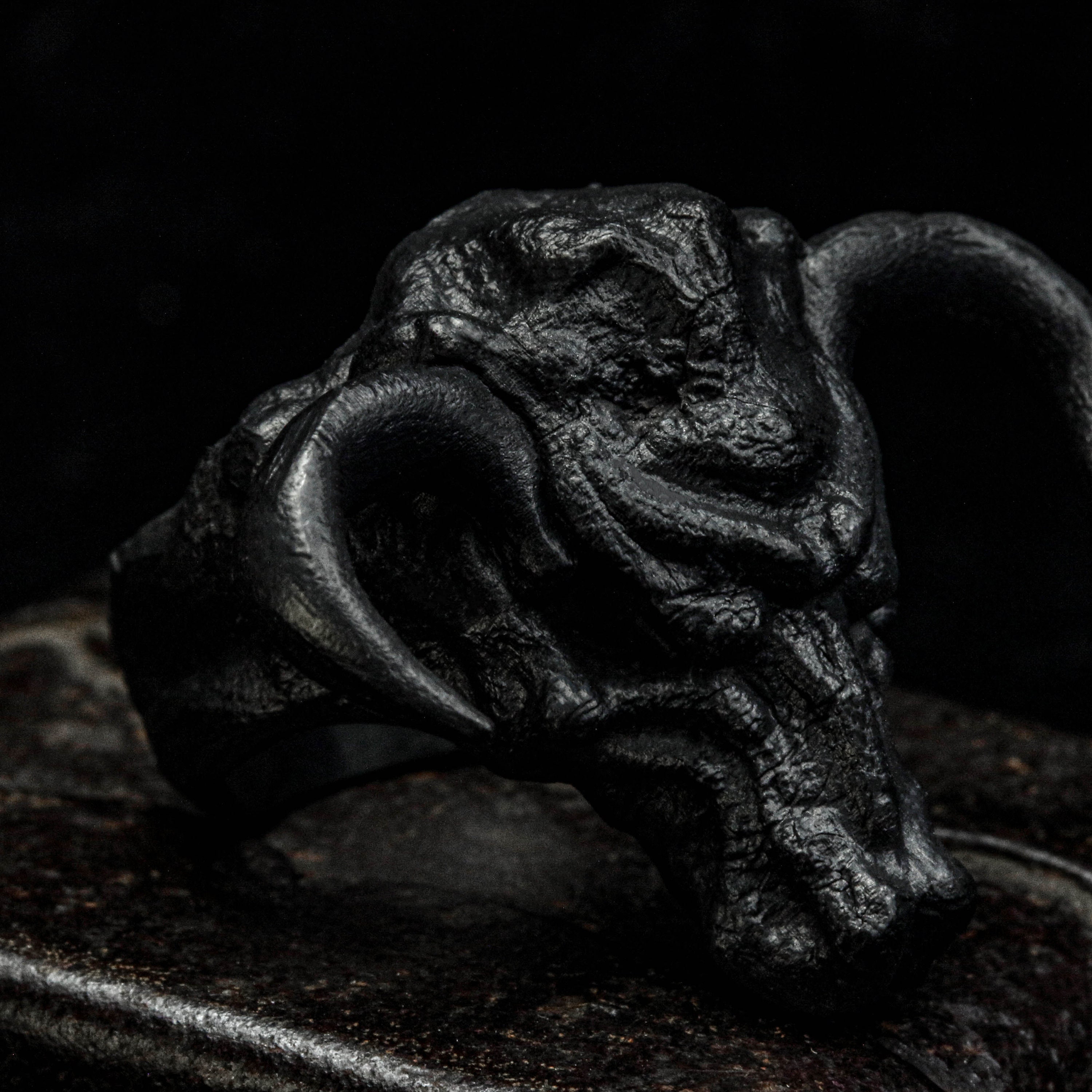 Silver Bull Ring Mens Bull Ring 3D Bull Head Ring Oxidized - Etsy UK