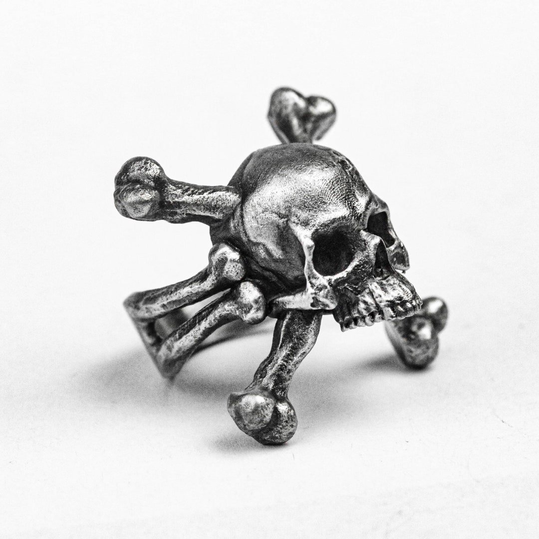 Simple Skull Ring-x-shaped Ring Skull Bone Letter Cross Ring Satan ...