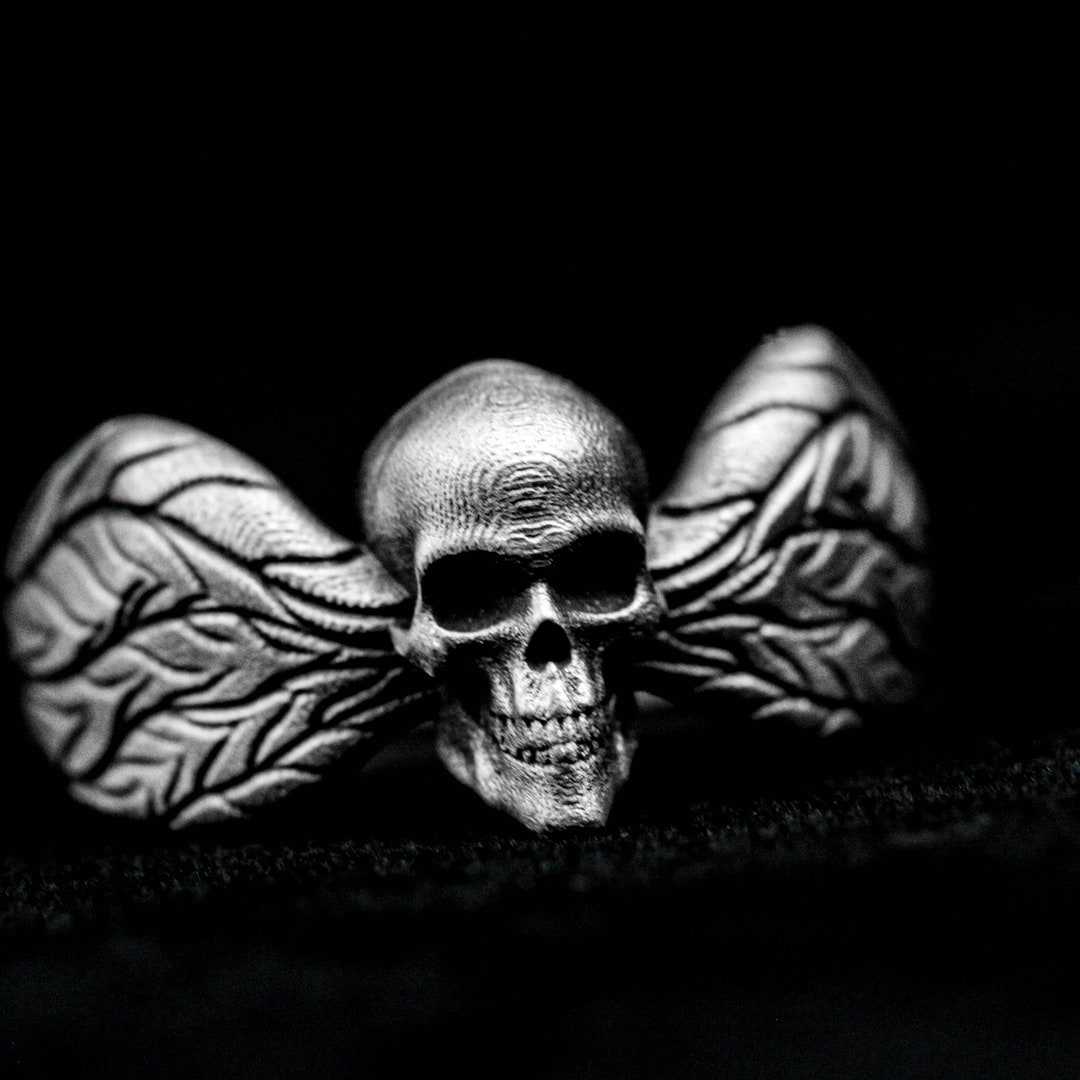 Winged Skull Ring, 925 Silver/brass, Handmade Punk Jewelry - Etsy