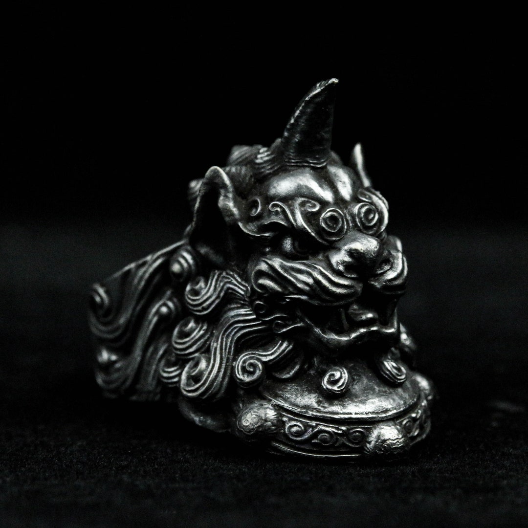 Unicorn Gatekeeper Pixiu 925 Silver Ring - Animal Evil-avoiding ...