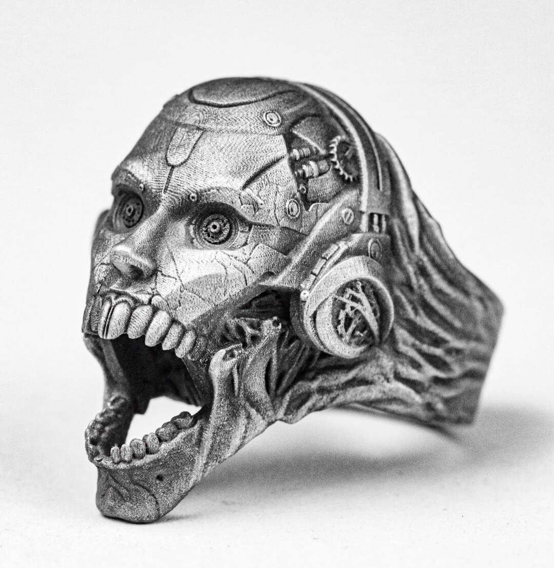 Terminator Robot Mask Helmet Ring Sci-fi Mechanical Battle Damaged ...