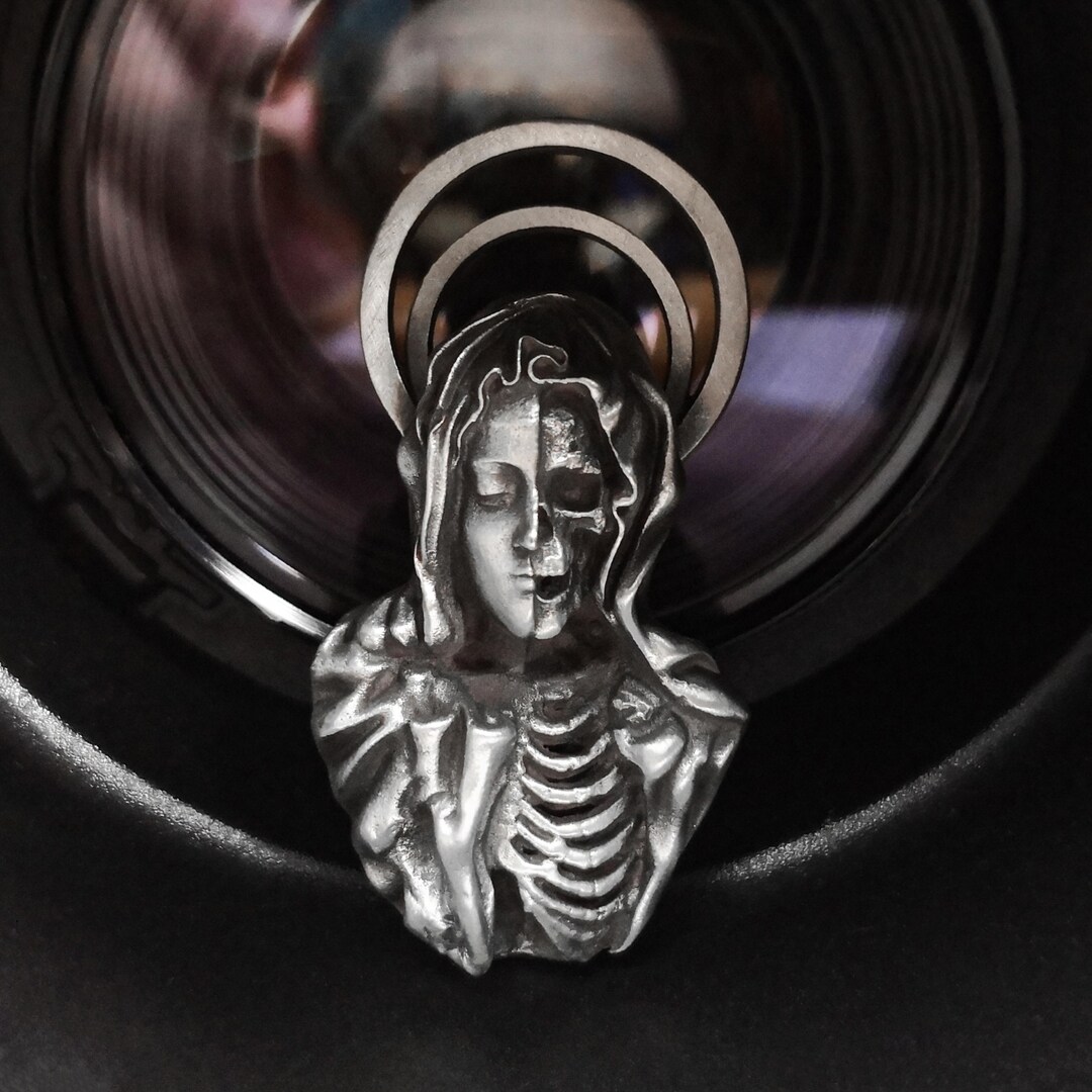 Virgin Mary Pendant Necklace Mayan Angel Demon Jewelry for Men and ...