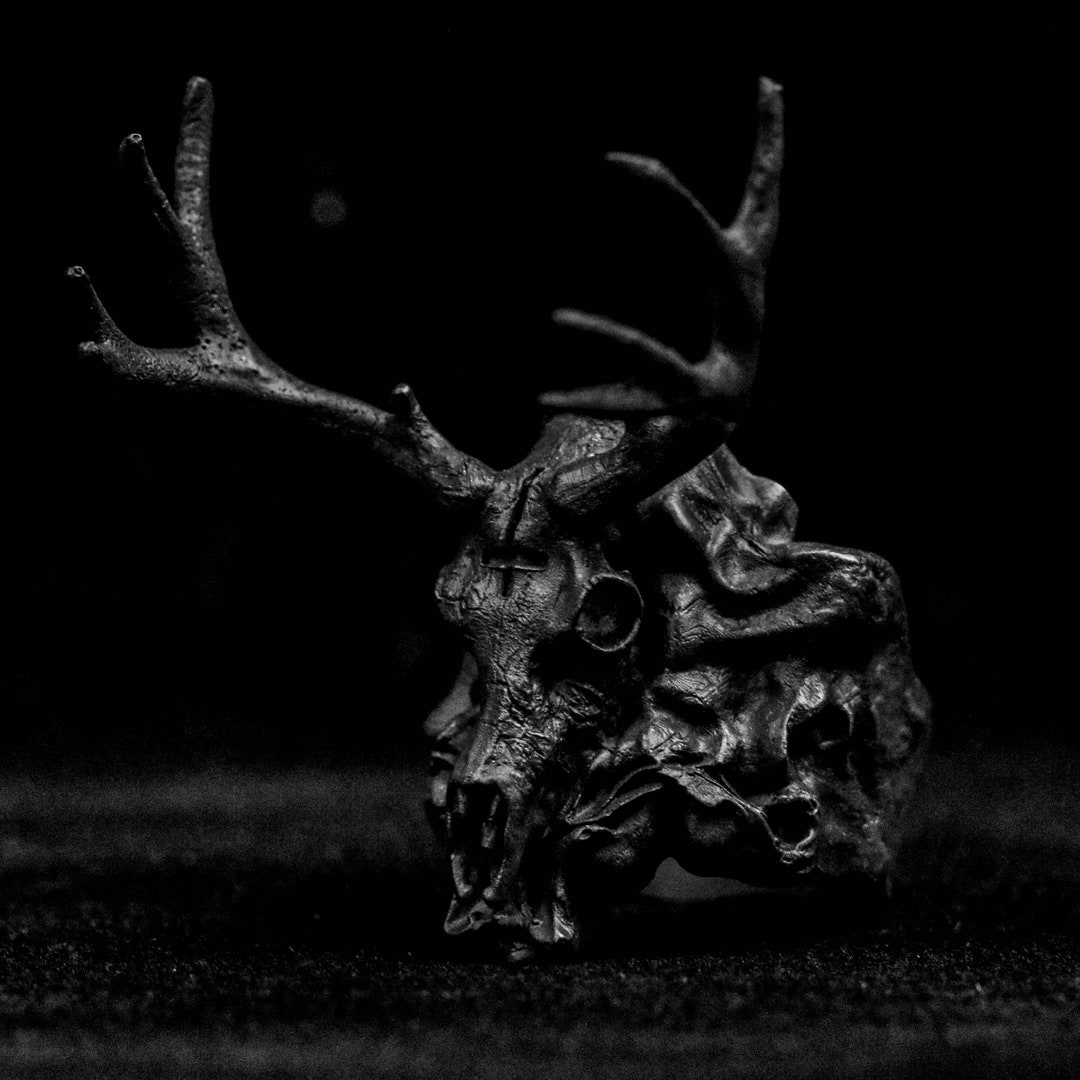 Handmade 925 Silver Skull Ring: Desert Mule Deer Antlers - Etsy
