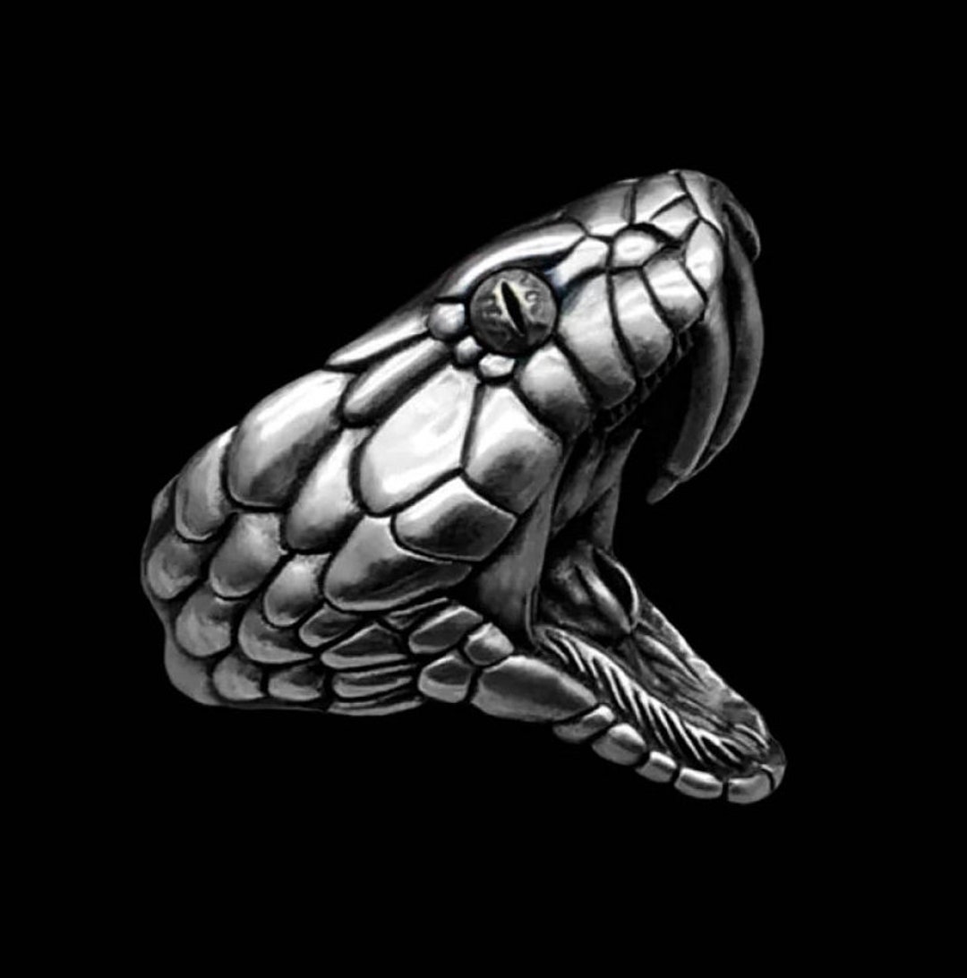 Black Mamba Snake Ring Handmade Fashion Realistic Snake Head Snake ...