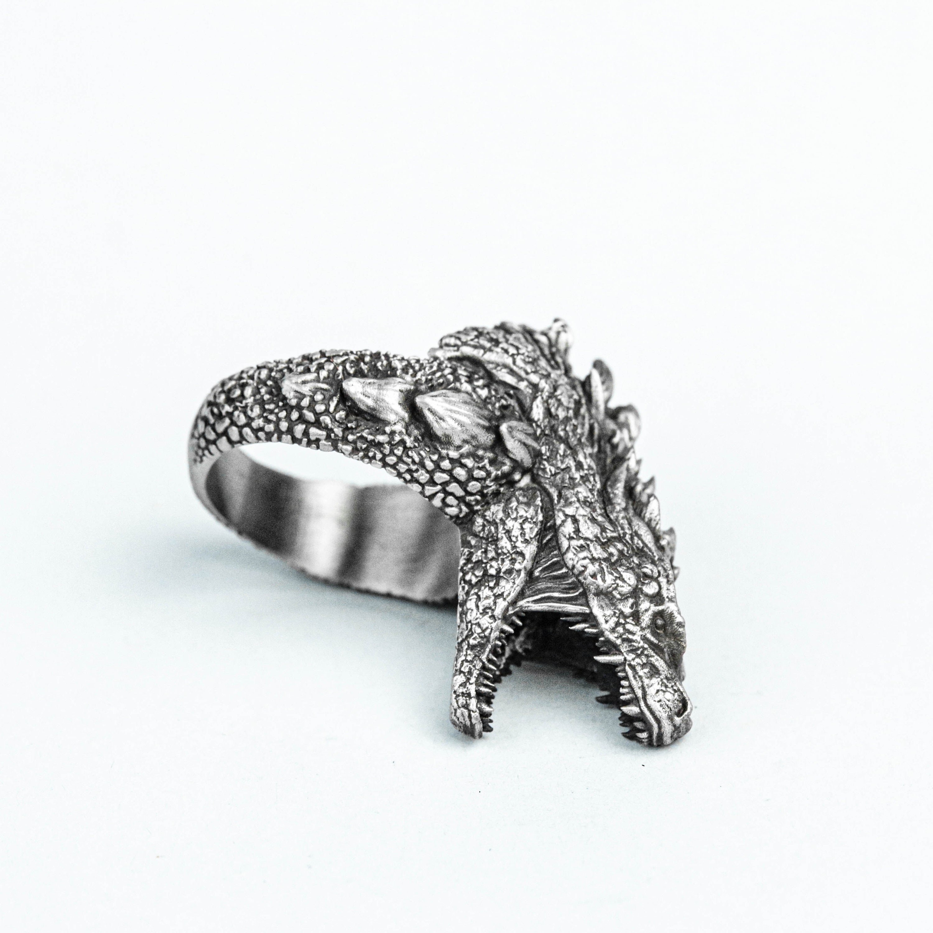 Godzilla Ring Men's Ring Textured 925 Sterling Silver - Etsy
