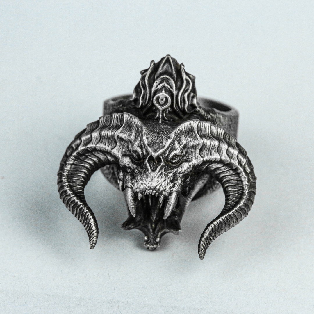 925 Silver Ring, Devil Ring, Angel Brass Ring, Men's Ring, Niche Ring ...