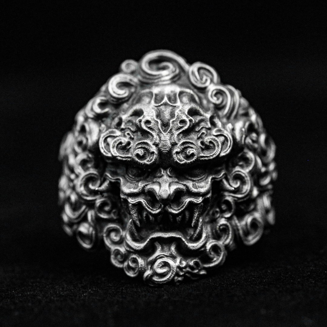 Handmade Sterling Silver Tang Lion Ring, Auspicious Talisman - Etsy