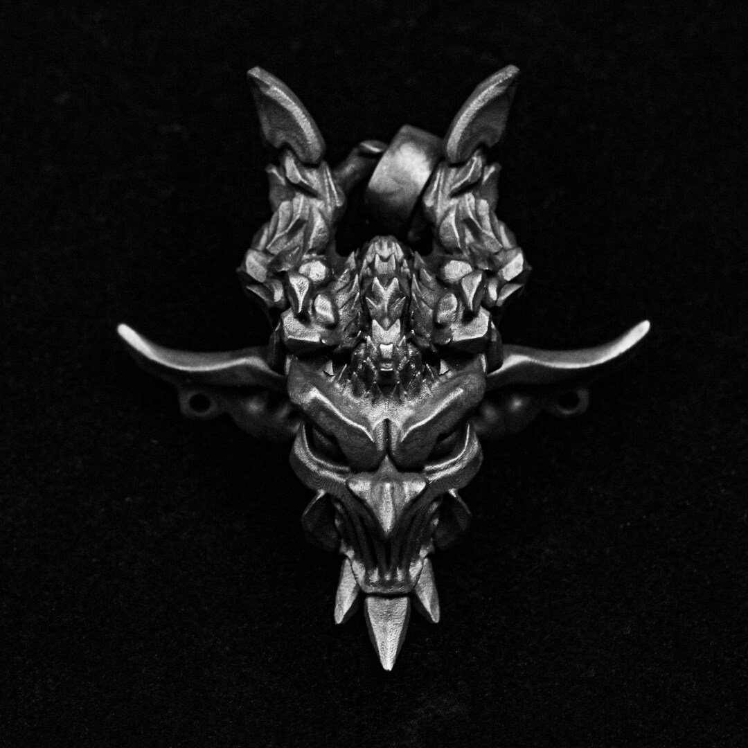 Earth Spirit Pendant Stone Ghost Silver Necklace Men's Necklace Ghost ...