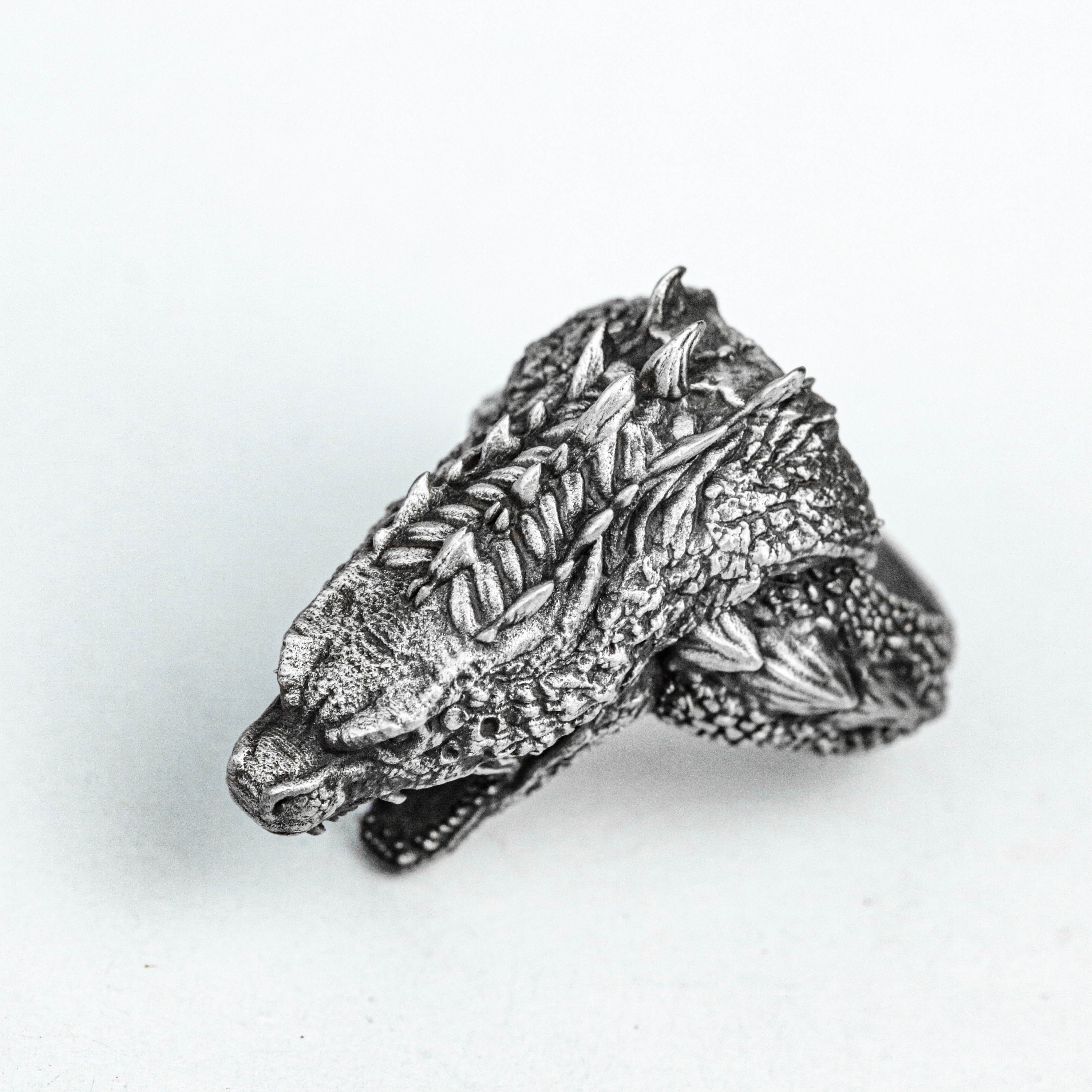 Godzilla Ring Men's Ring Textured 925 Sterling Silver - Etsy