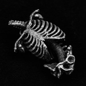 Human Anatomy Skull Dragon Spine Scary Ribs Pendant Necklace Cross ...