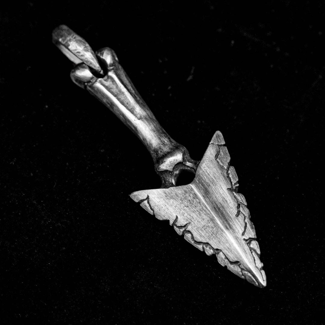 Delicate Tribal Arrow Pendant Necklace, Bone Stump Joint Jewelry Spine ...