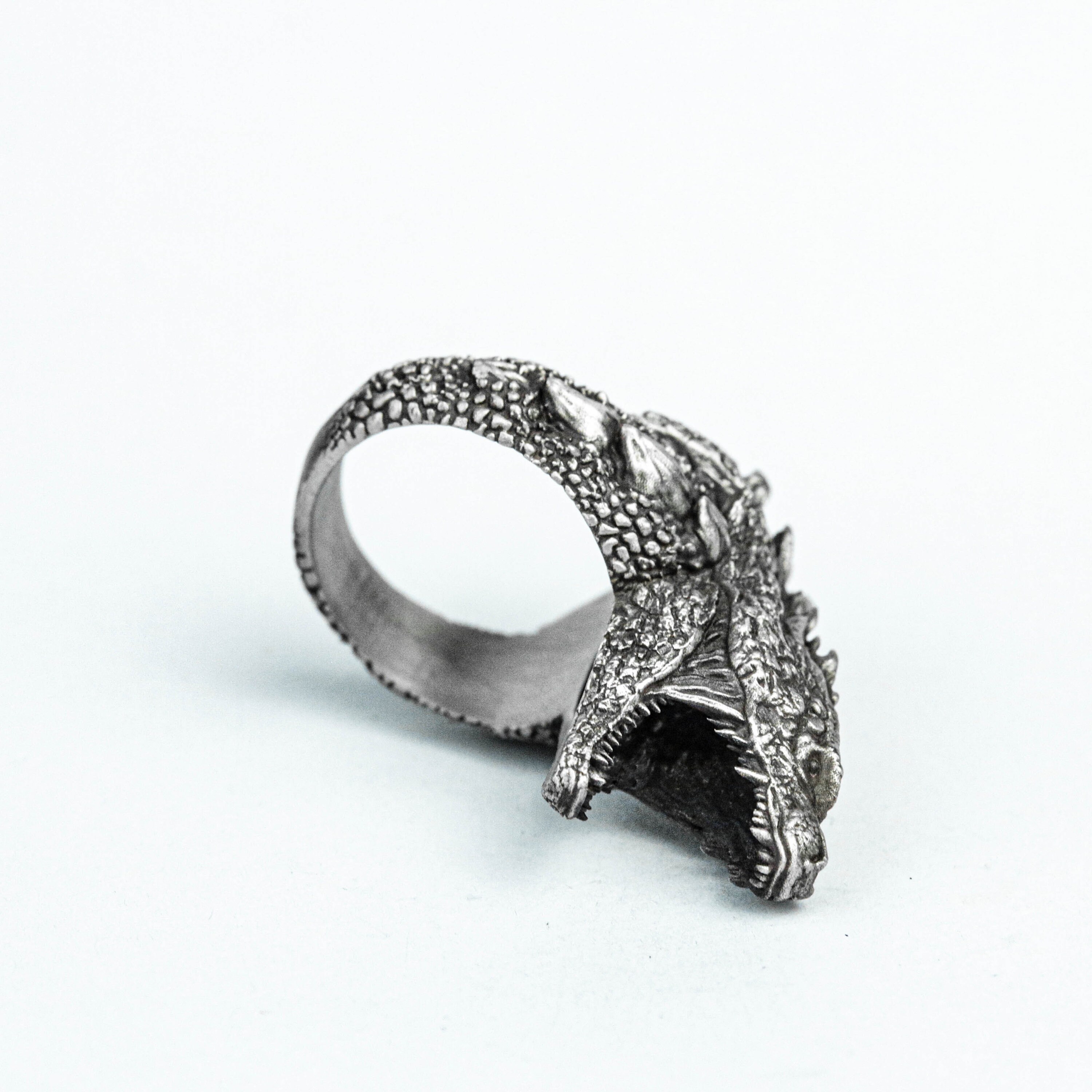 Godzilla Ring Men's Ring Textured 925 Sterling Silver - Etsy