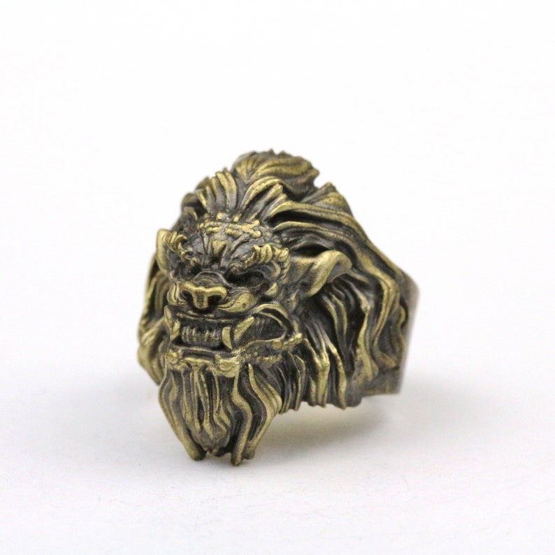 Lion Brass Ring - A Leo Gift, Animal Amulet, Mane Lion King Ring - Etsy