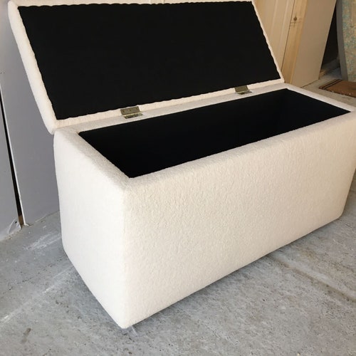 Boucle Storage Ottoman - Etsy