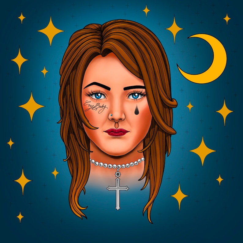 Procreate Tattoo,lady Head, Brush, and Stamp Set for Procreate - Etsy