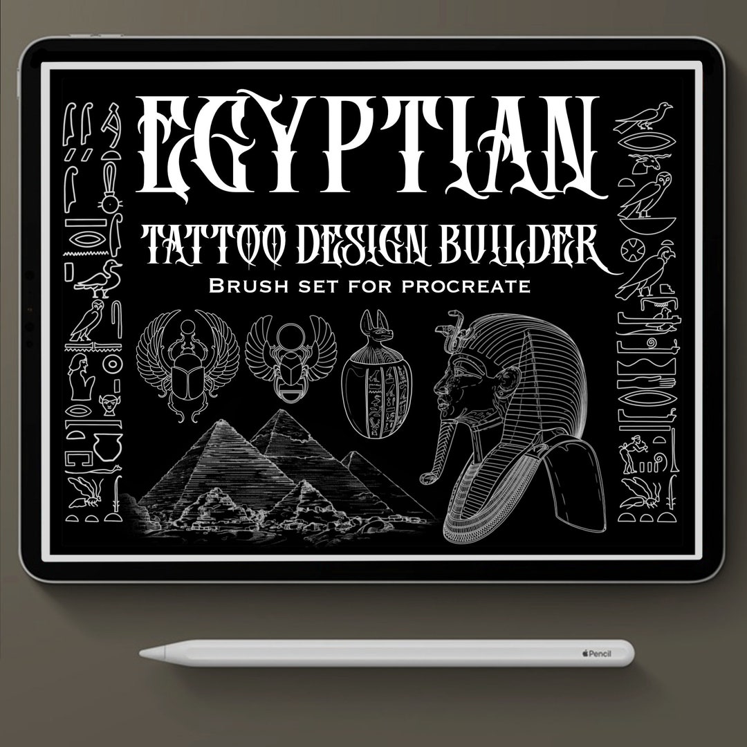 Procreate Tattoo Brush Set, Egyptian Tattoo Design Builder, Egyptian Stamp Set - Etsy