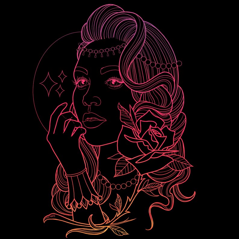 Procreate Tattoo,lady Head, Brush, and Stamp Set for Procreate - Etsy