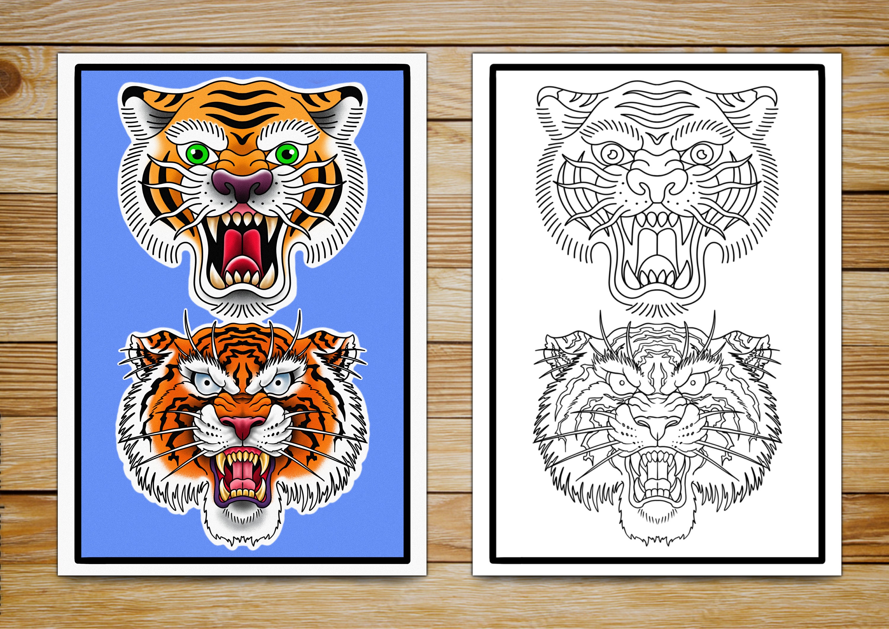 23 Tattoo Design Coloring Pages for Adults, Pdf Coloring Pages Digital ...