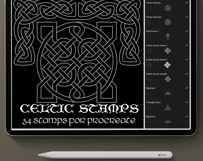 Procreate Tattoo,celtic Stamp Set for Procreate - Etsy