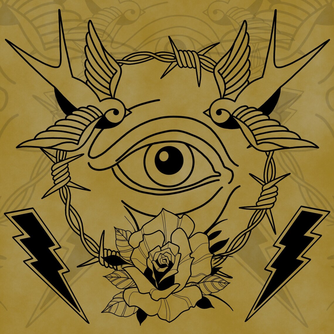 Procreate Tattoo Flash Design Stamp Set for Procreate - Etsy