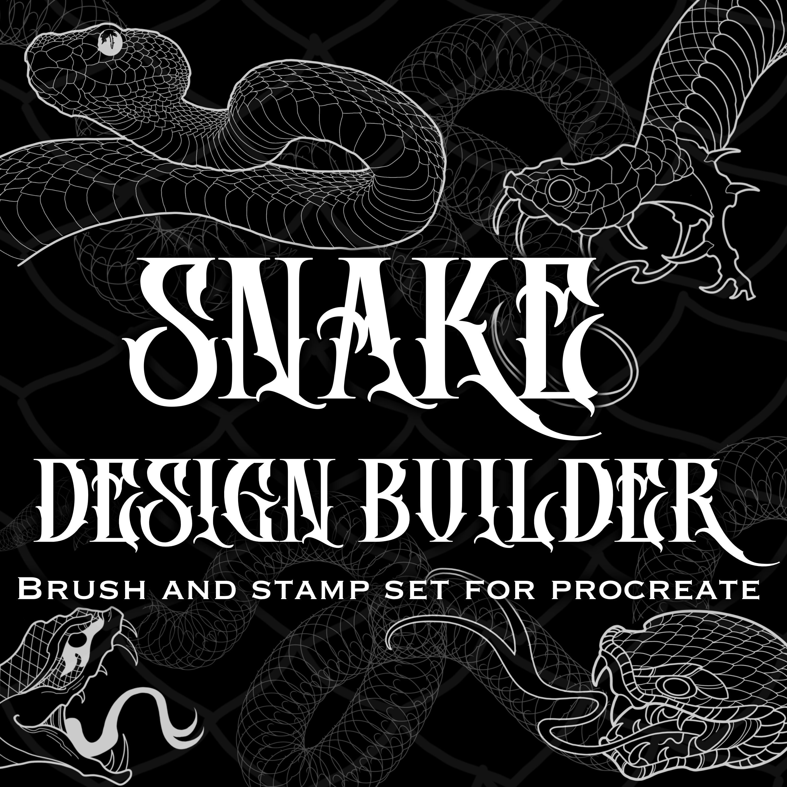 Procreate Tattoo Brush Set, Snake Design Builder, Snake Stamp Set - Etsy
