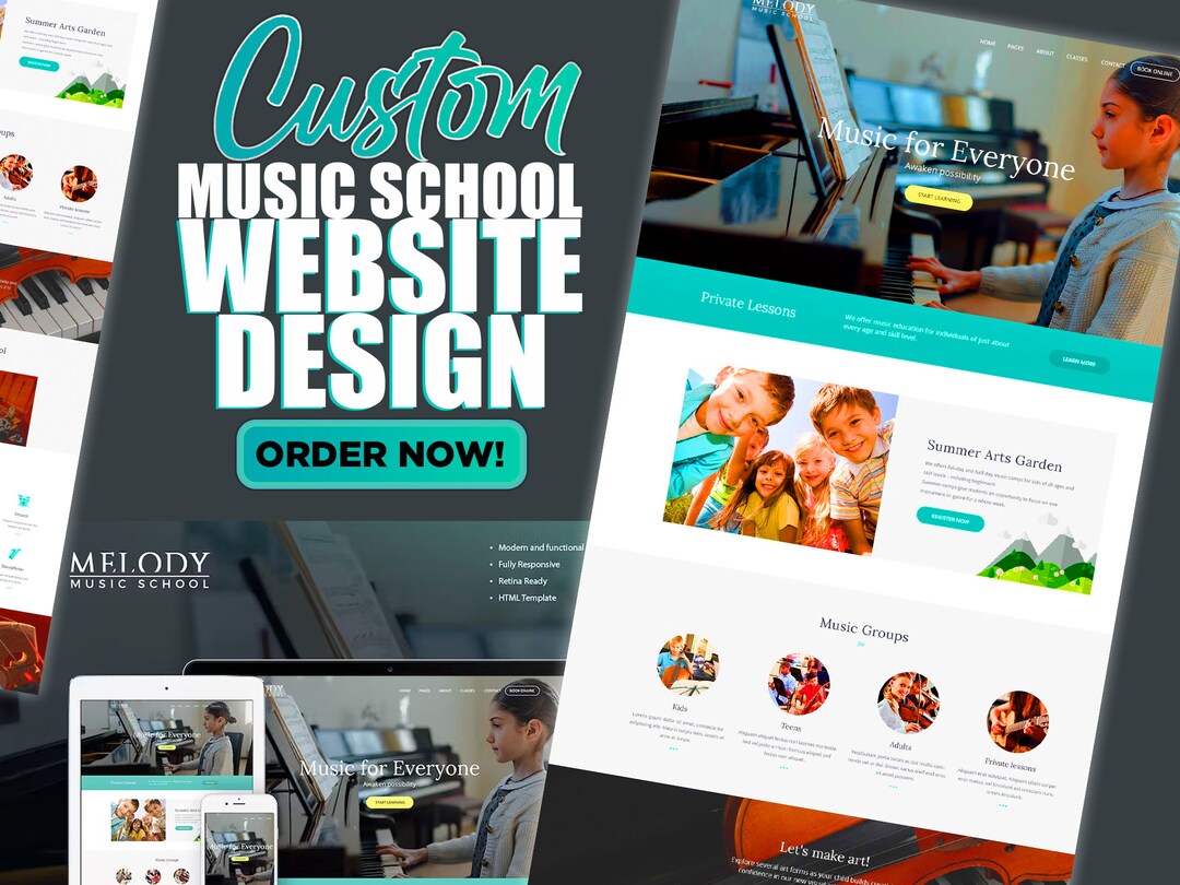 Custom Music School Website Design Service We Will Design - Etsy