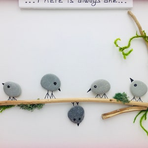 Pebble Art Birds, Five Birds, Birds Pebble Art, Open Shadow Box Frame ...