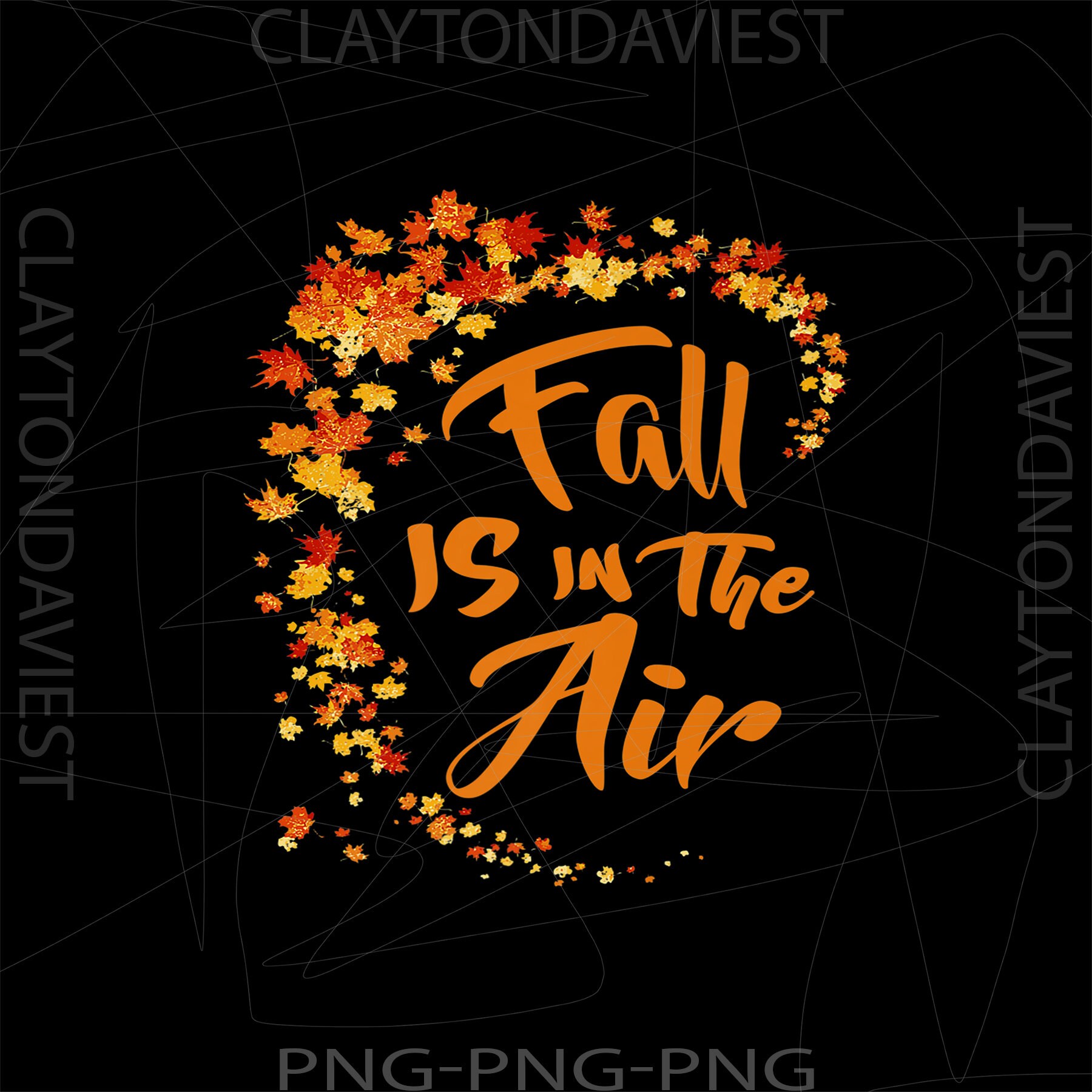Fall Is In The Air Png Autumn Script Quote with Branches Png | Etsy