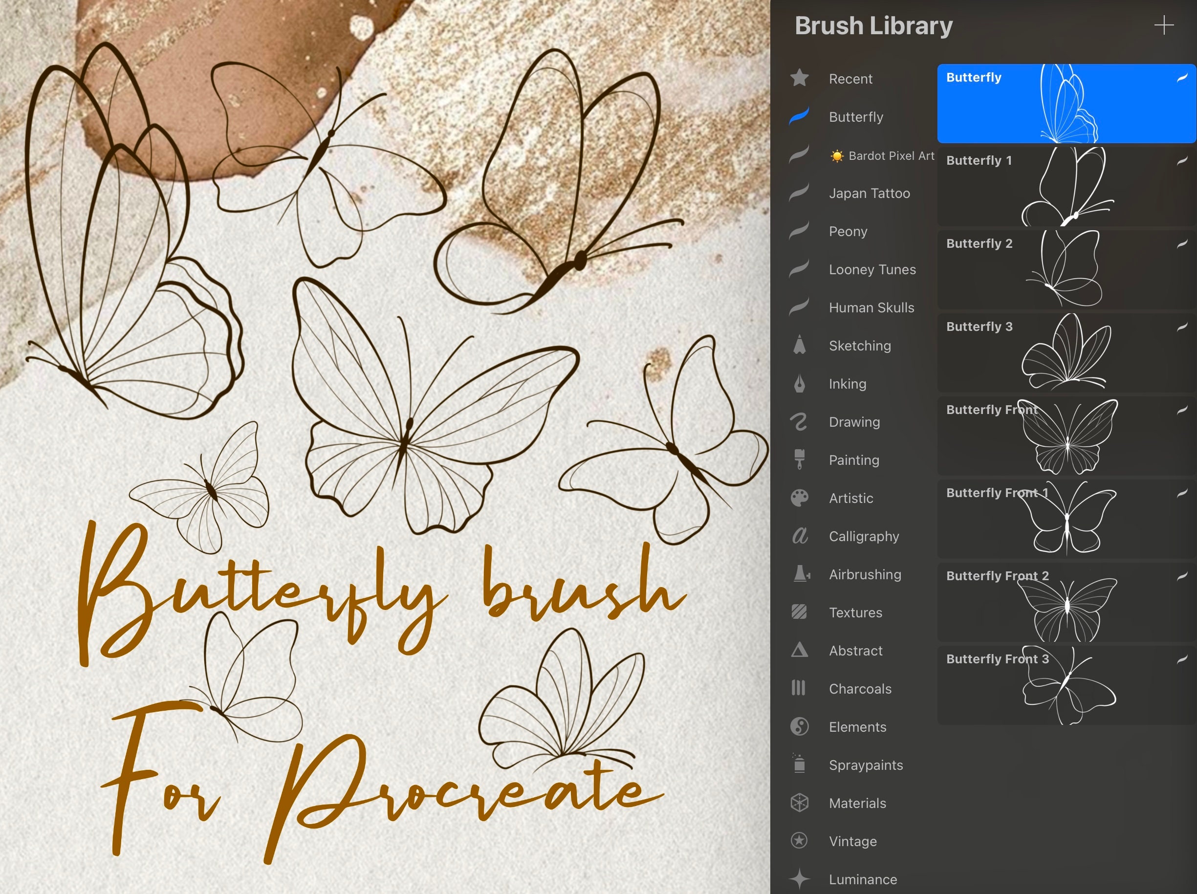 Butterfly Tattoo Procreate Brush Set - Etsy