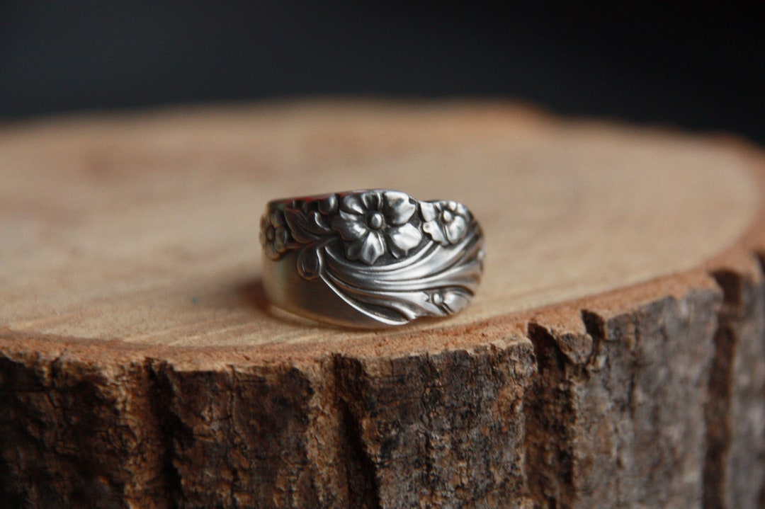Antique Spoon Ring, Flower Silverware Rings, Vintage Handmade Rings ...