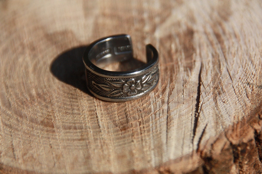 Handmade Stainless Steel Flower Spoon Ring, Silverware Jewelry - Etsy