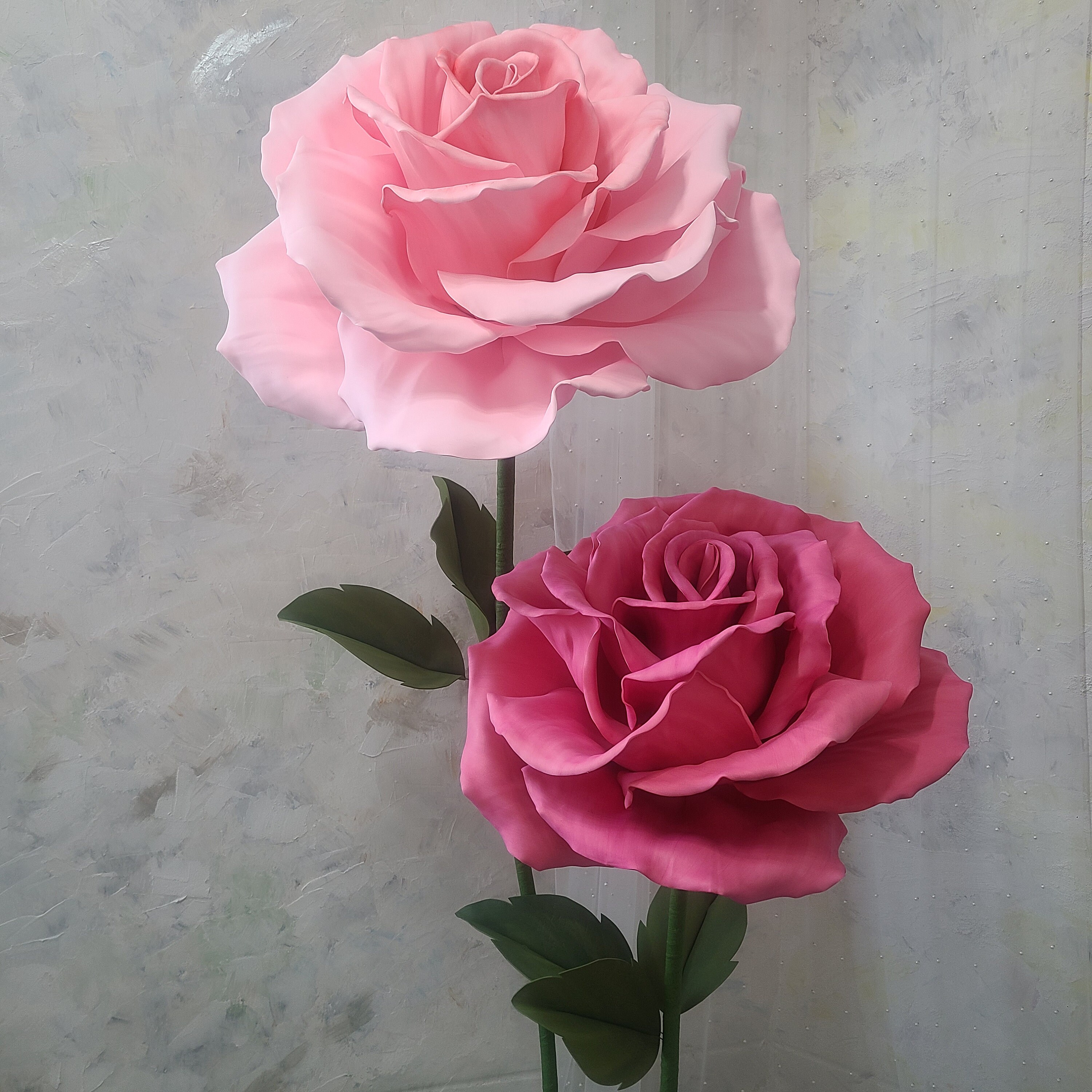 Giant Foam Roses Flower on Metal Stand, Huge Flower for Shop Window ...