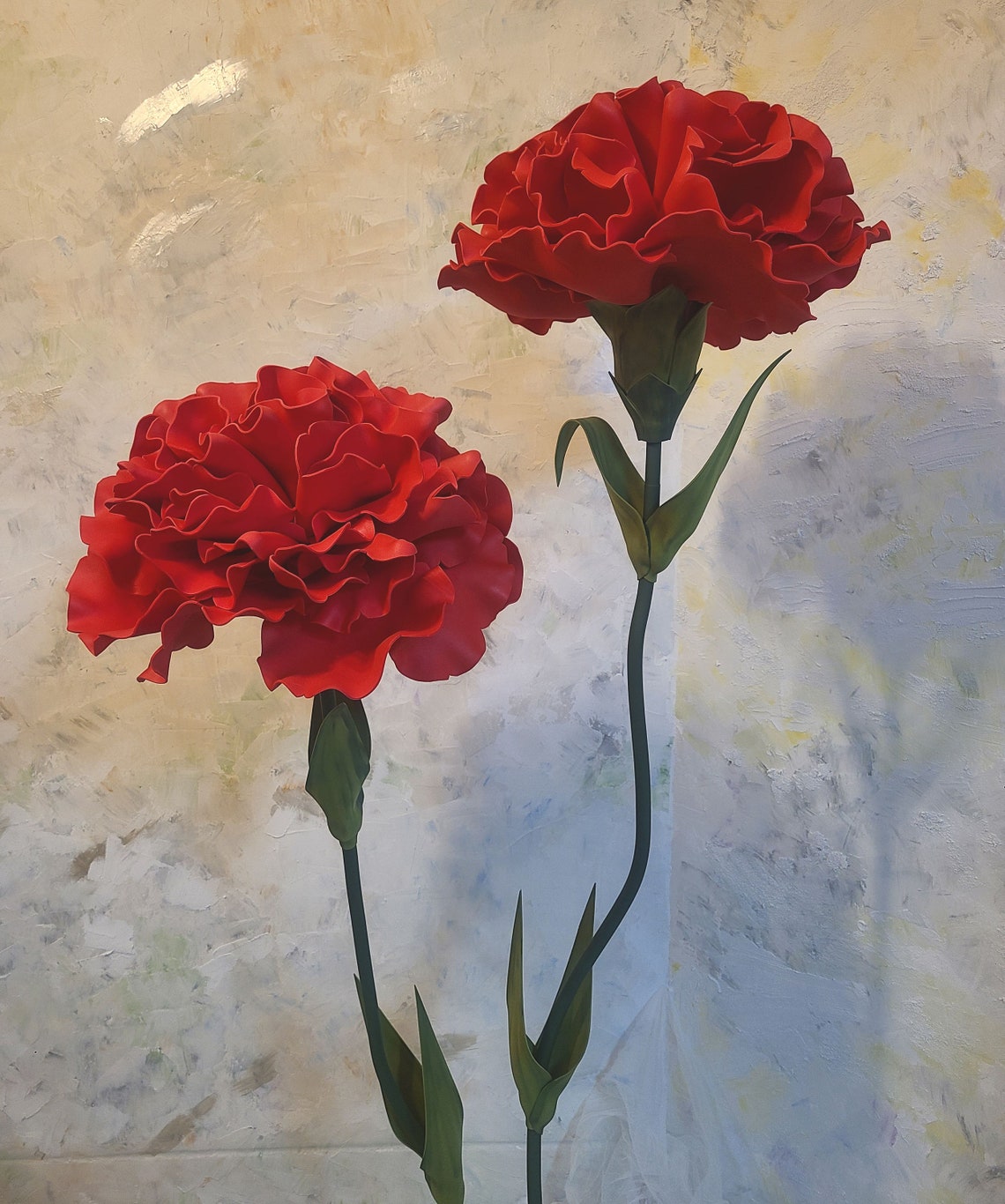 Flower Set of 3 Giant Foam Carnations on Metal Stand, Mother's Day ...