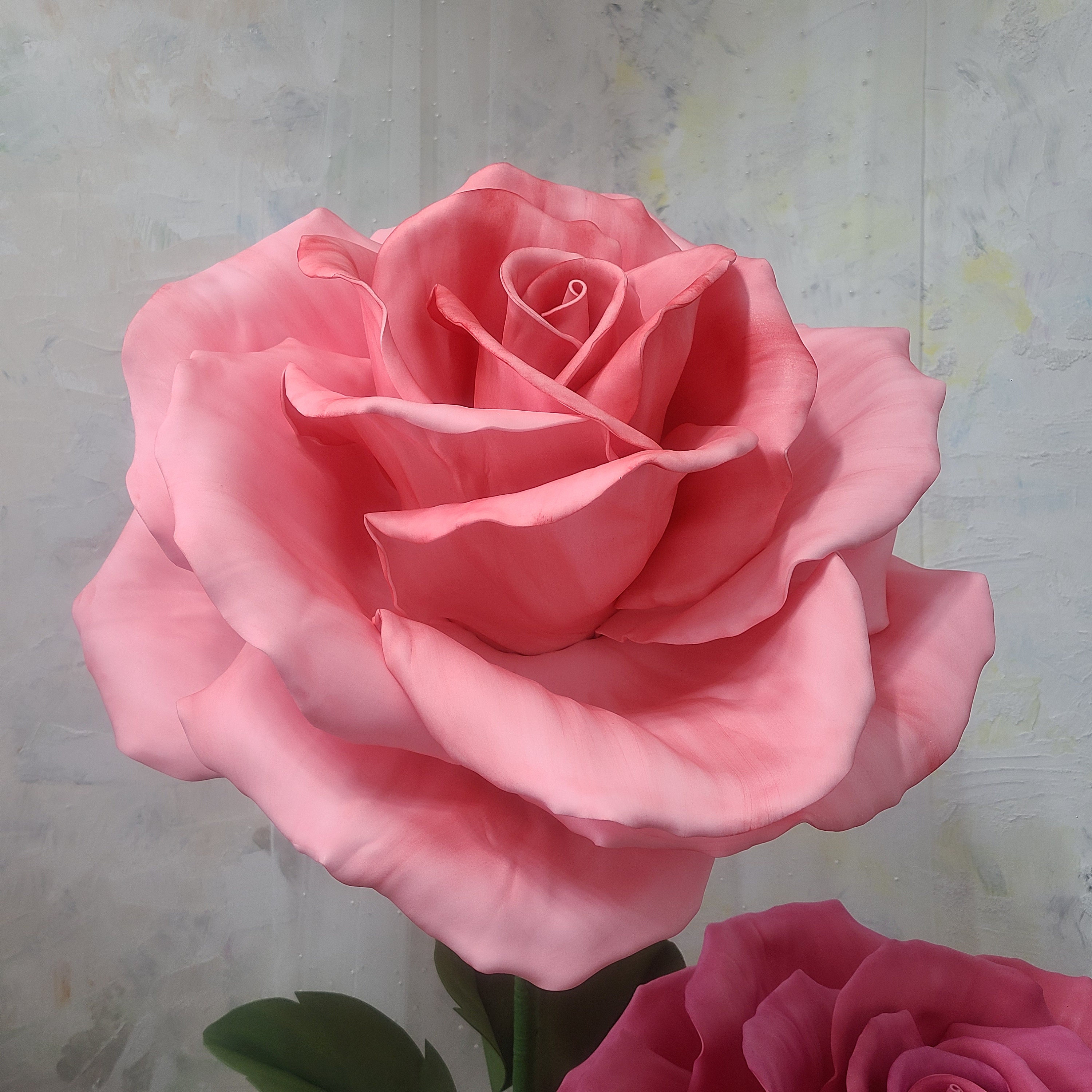Giant Foam Roses Flower on Metal Stand, Huge Flower for Shop Window ...